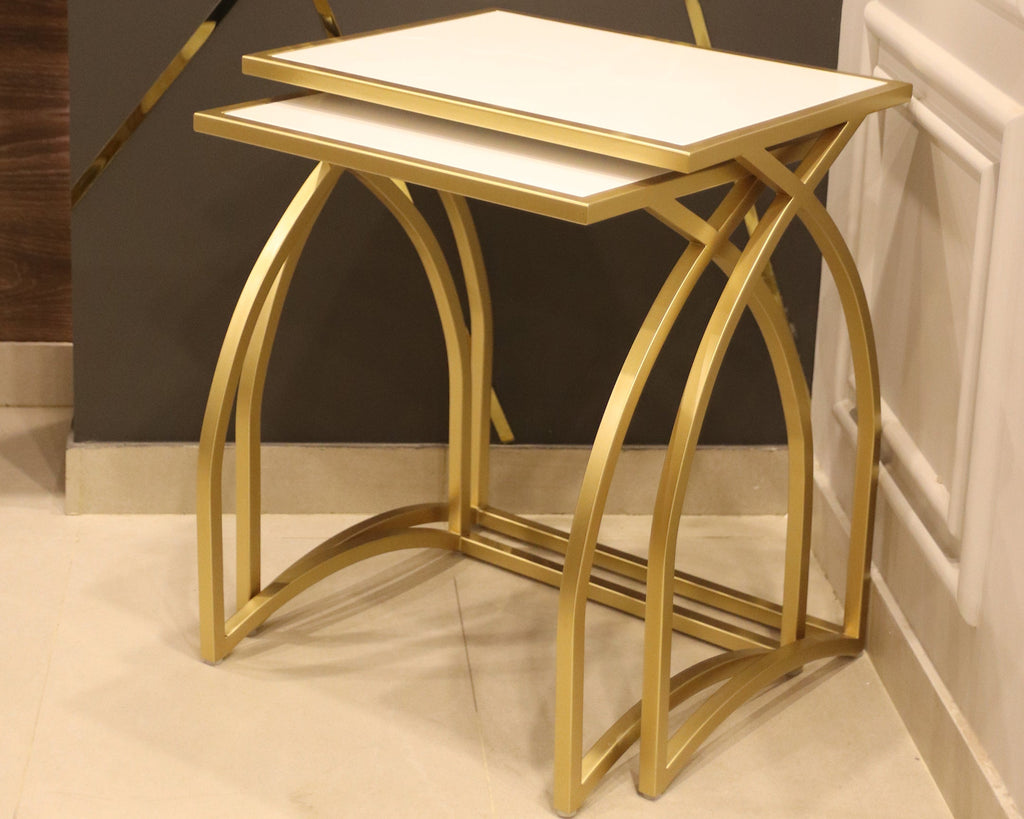 Juxtaposed Curved Nesting Table – Artistic Modern Design– Divahomespk